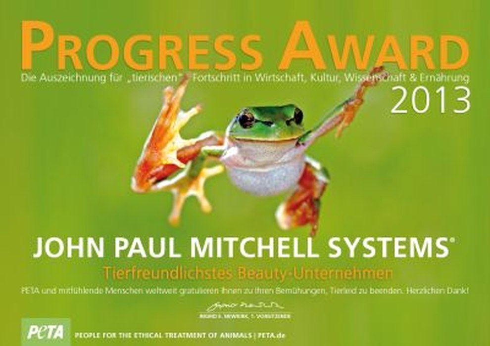 Progress Awards 2013: PETA zeichnet JOHN PAUL MITCHELL SYSTEMS® als ...