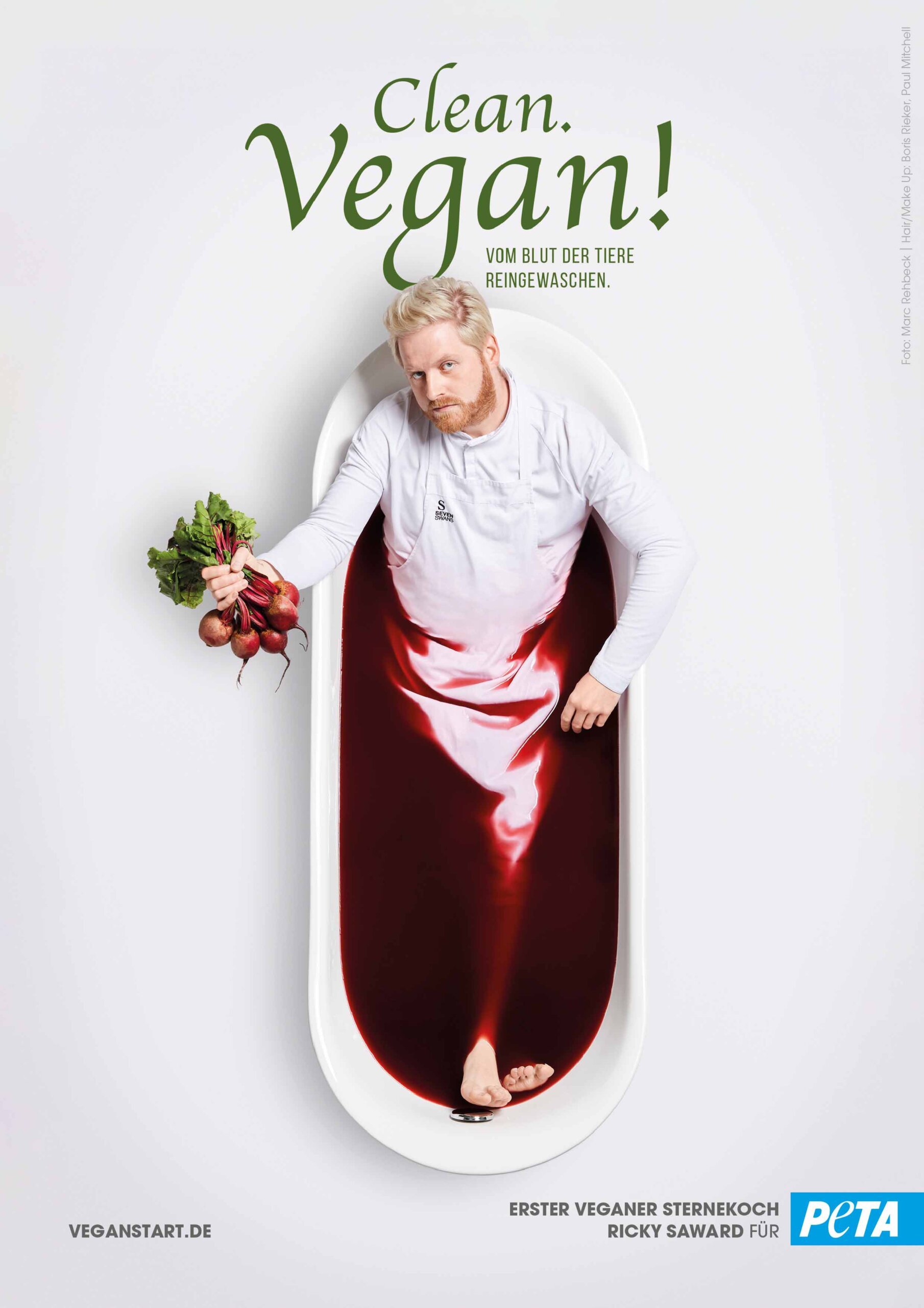 Neues PETA-Motiv mit Sternekoch Ricky Saward - PETA Deutschland e.V.
